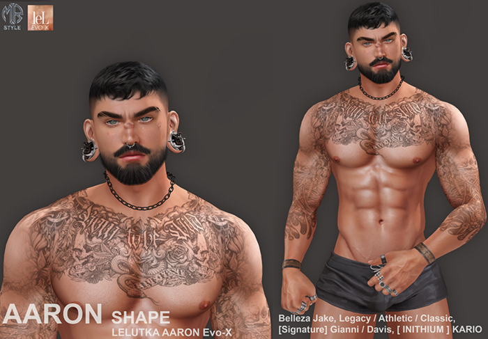 Second Life Marketplace - :: Mr Style :: Shape Aaron - LeLUTKA AARON Head Belleza Jake ...